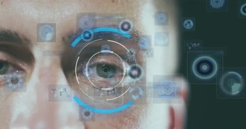 Animation of digital icons and scope sca... | Stock Video | Pond5