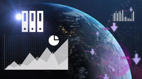 Animation of digital icons, light spot a... | Stock Video | Pond5