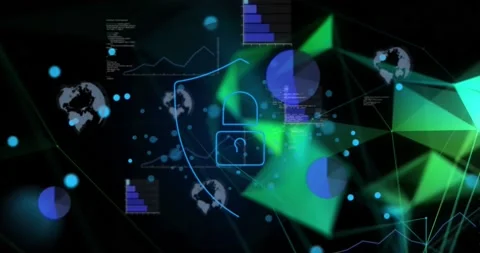 Animation of digital icons, network of c... | Stock Video | Pond5