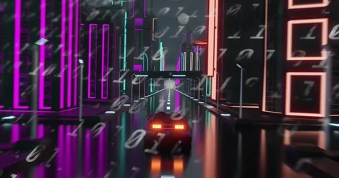 Animation of digital interface with bina... | Stock Video | Pond5