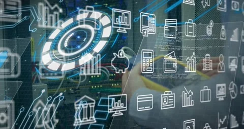 Animation of digital interface with scan... | Stock Video | Pond5