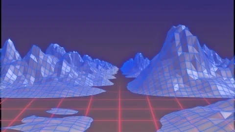 Animation of digital mountains on blue b... | Stock Video | Pond5