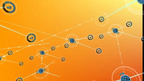 Animation of digital network and graph i... | Stock Video | Pond5