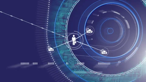 Animation of digital people icons over s... | Stock Video | Pond5