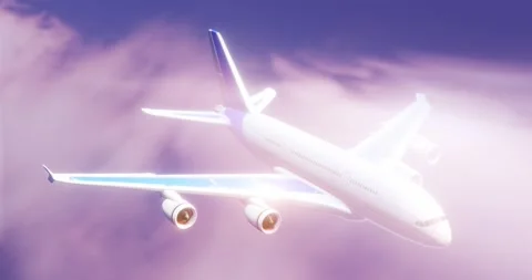 Animation of digital plane over sky with... | Stock Video | Pond5