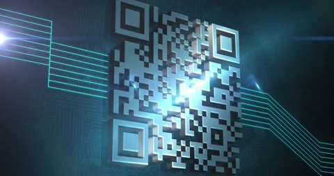 Animation of digital qr code with glowin... | Stock Video | Pond5