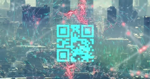 Animation of digital qr code with graphi... | Stock Video | Pond5