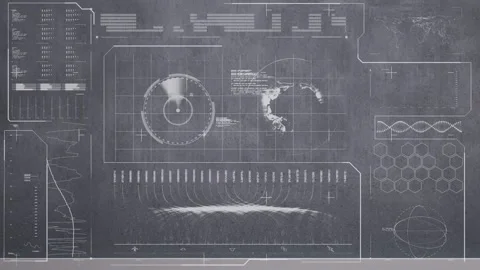 Animation of digital screen with globe, ... | Stock Video | Pond5