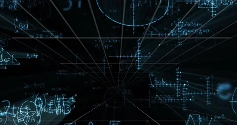 Animation of digital screen with math fo... | Stock Video | Pond5