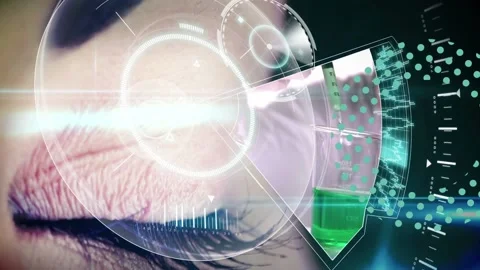 Animation of digital screen over bionic ... | Stock Video | Pond5