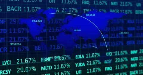 Animation of digital screen with world m... | Stock Video | Pond5