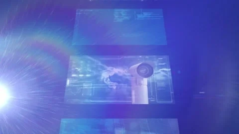 Animation of digital screens and light t... | Stock Video | Pond5