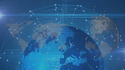 Animation of digital world map showing n... | Stock Video | Pond5
