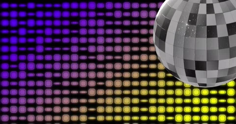Animation of disco ball and lights over ... | Stock Video | Pond5