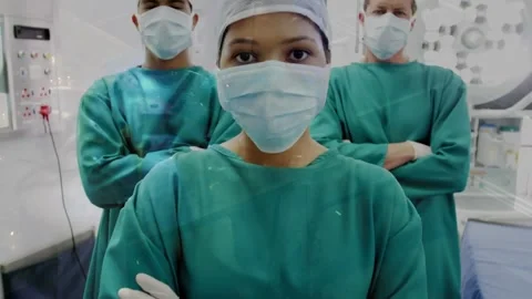 Animation of diverse doctors in masks at... | Stock Video | Pond5