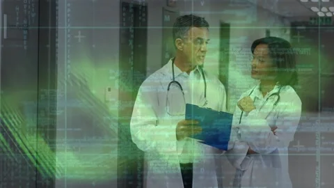 Animation of diverse doctors over data p... | Stock Video | Pond5