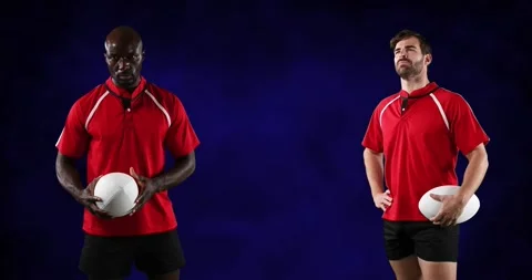 Animation of diverse rugby players over ... | Stock Video | Pond5
