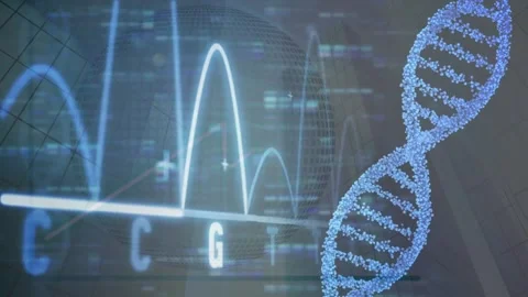 Animation of dna chain over genome data ... | Stock Video | Pond5