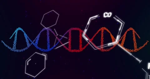 Animation of dna, chemical structures an... | Stock Video | Pond5