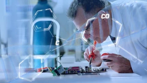 Animation of dna, chemical structures ov... | Stock Video | Pond5