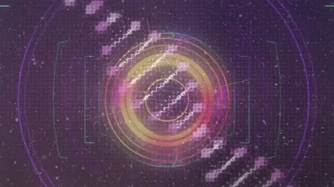 Animation of dna helix and snowfall over... | Stock Video | Pond5