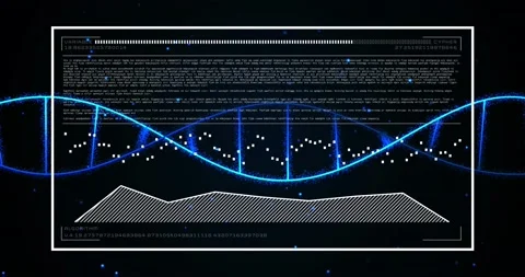 Animation of dna helix over display scre... | Stock Video | Pond5