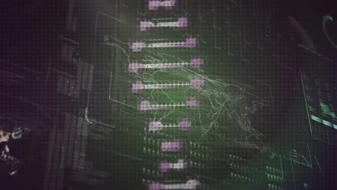 Animation of dna helix over globe, loadi... | Stock Video | Pond5