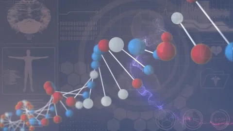 Animation of dna helix over human body, ... | Stock Video | Pond5
