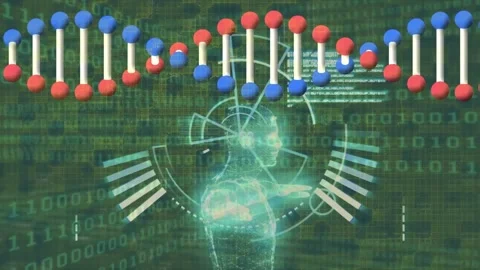 Animation of dna helix, radar and illumi... | Stock Video | Pond5