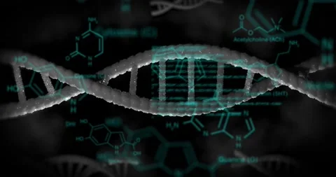 Animation of dna rotating over scientifi... | Stock Video | Pond5