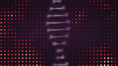 Animation of dna spinning over rows of r... | Stock Video | Pond5