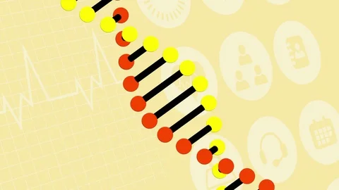 Animation of DNA strain spinning over he... | Stock Video | Pond5