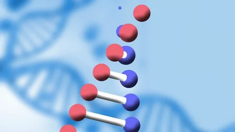 Animation of DNA strains spinning on blu... | Stock Video | Pond5