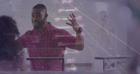 Animation of dna strand and data over af... | Stock Video | Pond5