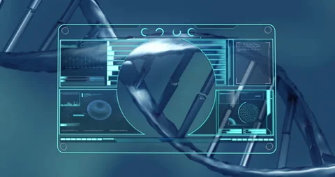 Animation of dna strand and data process... | Stock Video | Pond5