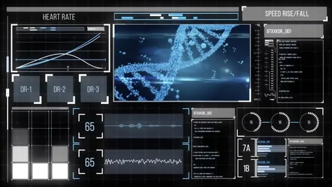 Animation of dna strand and data process... | Stock Video | Pond5