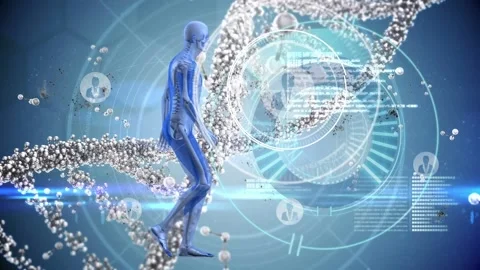 Animation of dna strand and digital huma... | Stock Video | Pond5