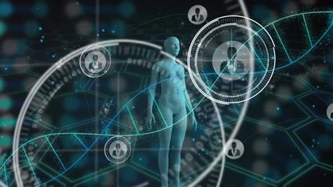 Animation of dna strand and digital huma... | Stock Video | Pond5