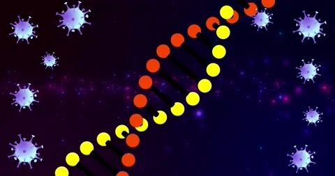 Animation of dna strand and falling cell... | Stock Video | Pond5