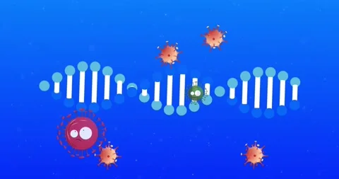 Animation of dna strand and falling cell... | Stock Video | Pond5