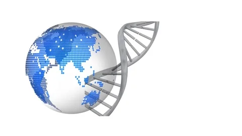 Animation of dna strand and globe on whi... | Stock Video | Pond5