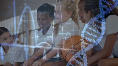 Animation of dna strand and graph proces... | Stock Video | Pond5