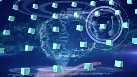 Animation of dna strand and rows of gree... | Stock Video | Pond5