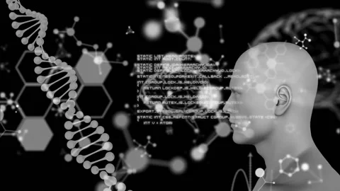 Animation of dna strand, human brain, mo... | Stock Video | Pond5