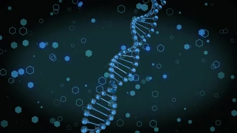 Animation of dna strand icon and shapes ... | Stock Video | Pond5