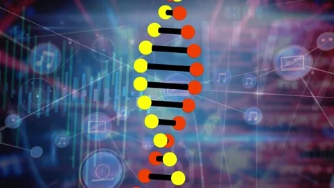 Animation of dna strand, network of conn... | Stock Video | Pond5