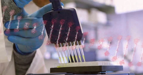 Animation of dna strand over biracial ma... | Stock Video | Pond5