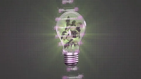 Animation of dna strand over lightbulb w... | Stock Video | Pond5