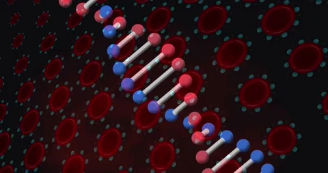 Animation of dna strand over virus cells... | Stock Video | Pond5