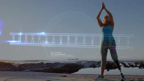 Animation of dna strand over woman with ... | Stock Video | Pond5